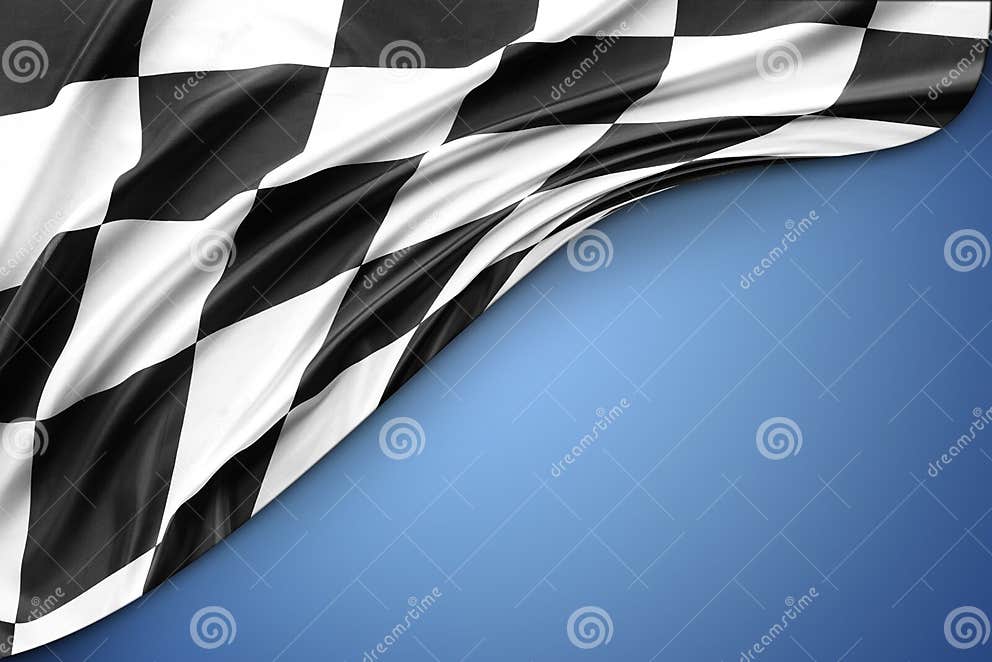 Checkered flag on blue stock image. Image of achievement - 239034233