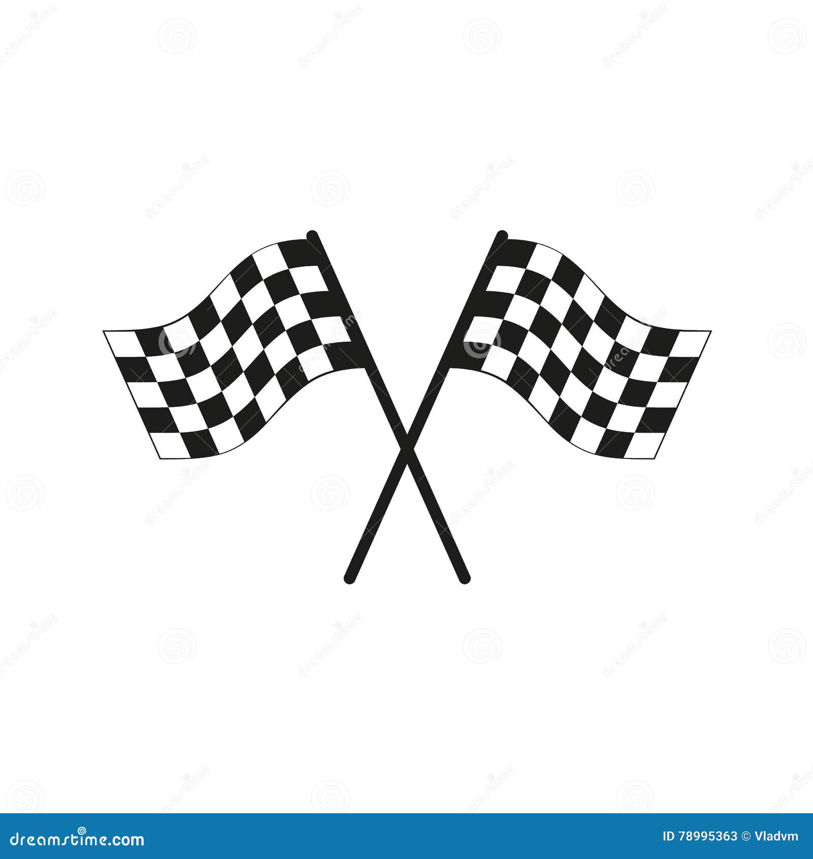 The Checkered Flag Icon. Finish Symbol Stock Vector - Illustration of ...