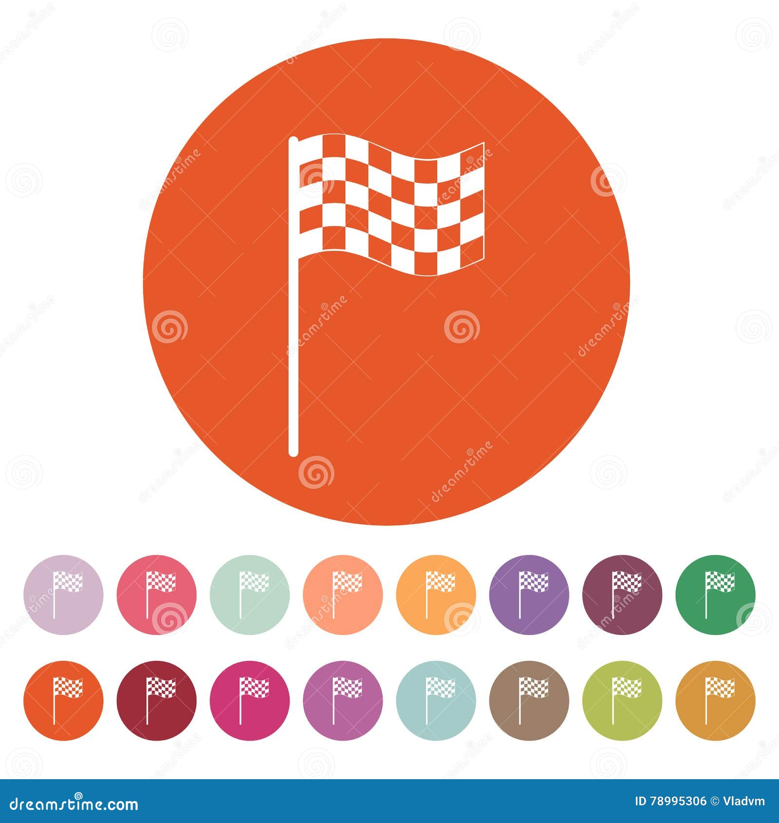 The Checkered Flag Icon. Finish Symbol Stock Vector - Illustration of ...