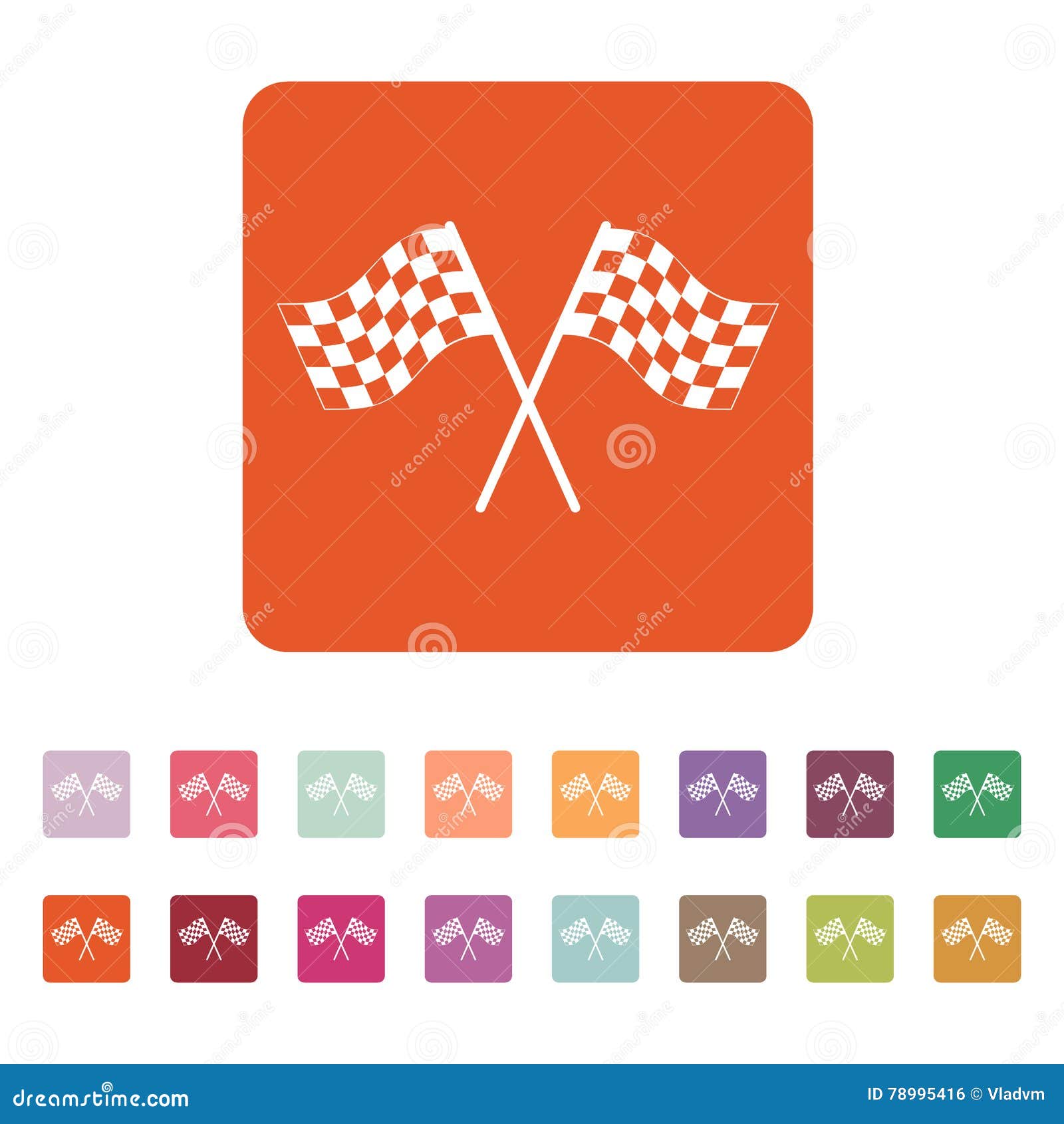 The Checkered Flag Icon. Finish Symbol Stock Vector - Illustration of ...