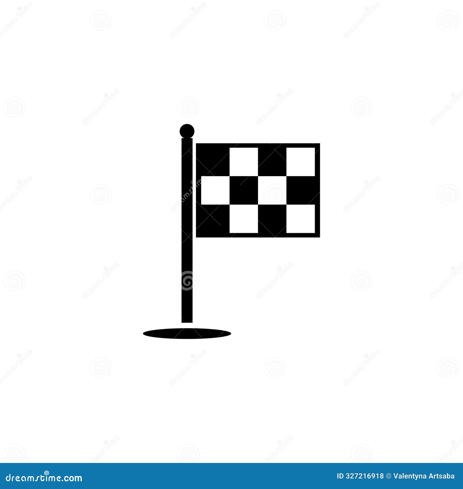 Checkered Flag Icon Symbolizing Finish Line or Victory in a Race Stock ...