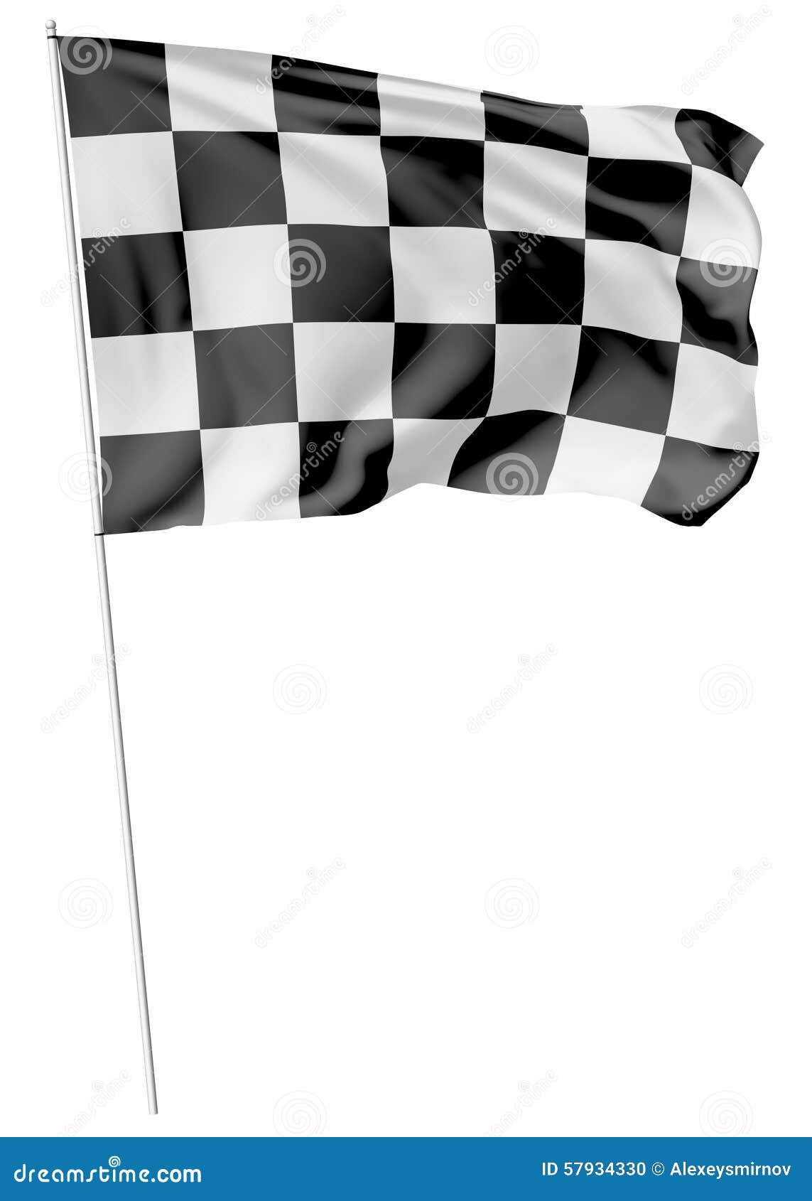 Checkered Flag on Long Flagpole Stock Illustration - Illustration of ...