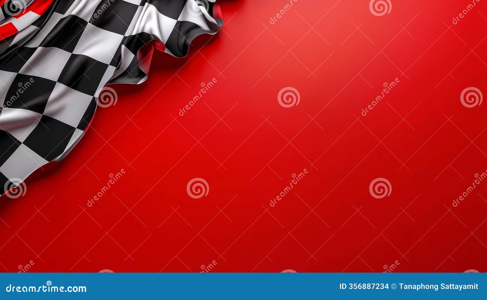 Checkered Flag on Red Background Draped Checkered Racing Flag on a Red ...