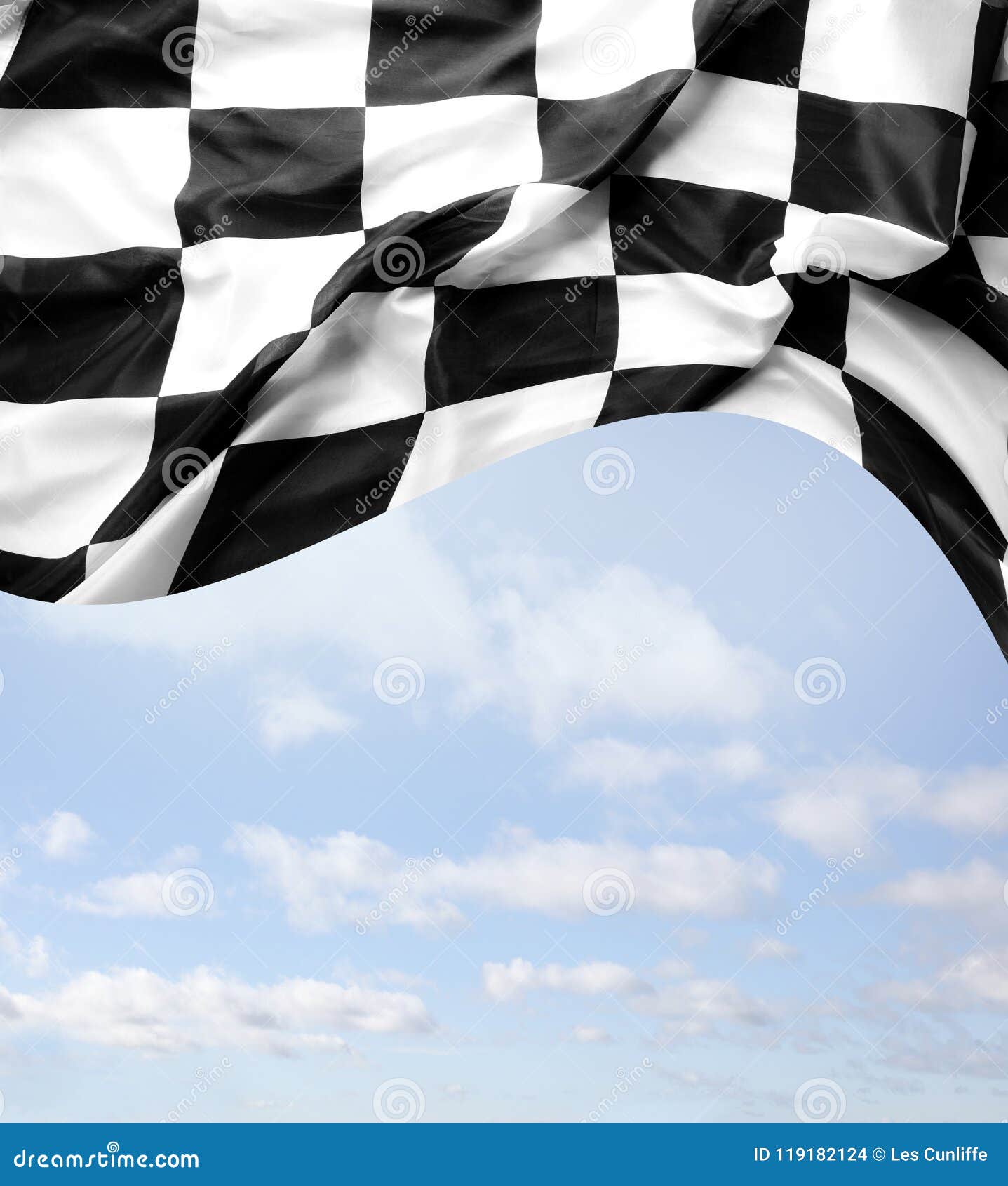 Checkered flag and sky stock photo. Image of symbolic - 119182124