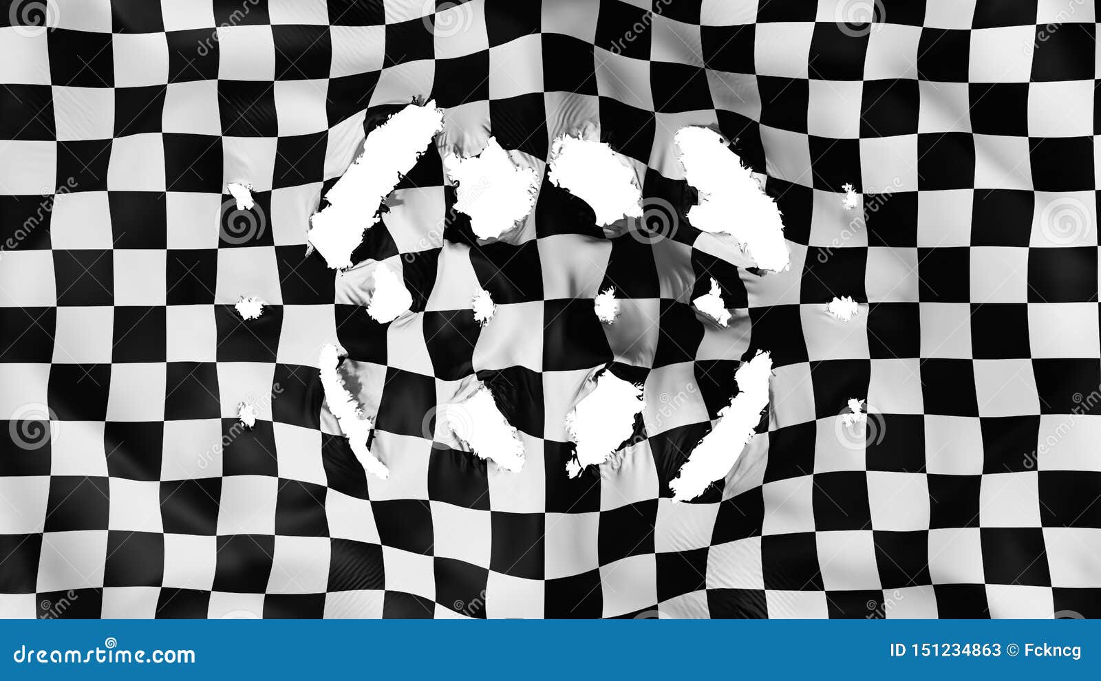 Checkered Flag with a Small Holes Stock Illustration - Illustration of ...