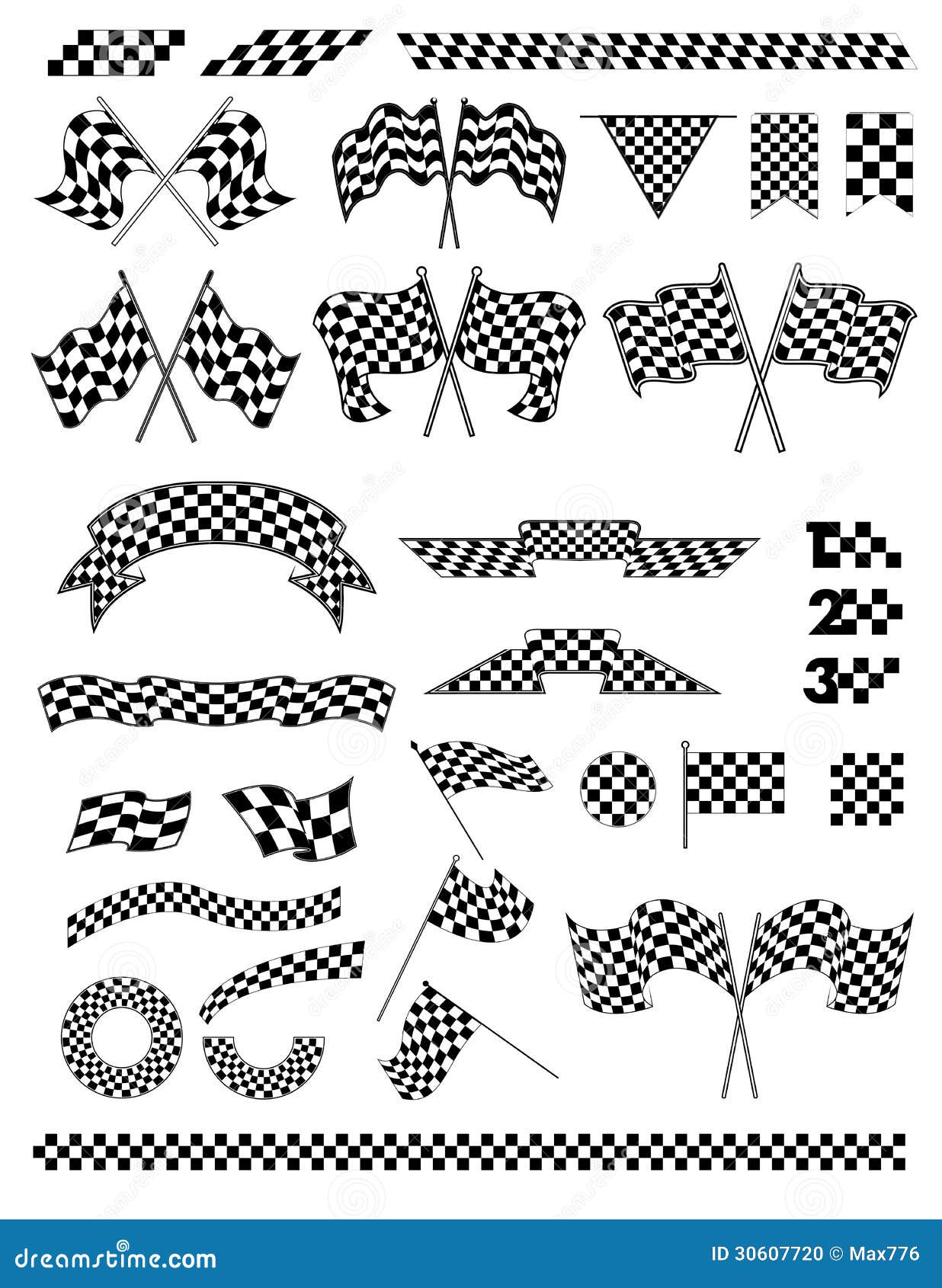 Checkered flag vector stock vector. Illustration of finished - 30607720