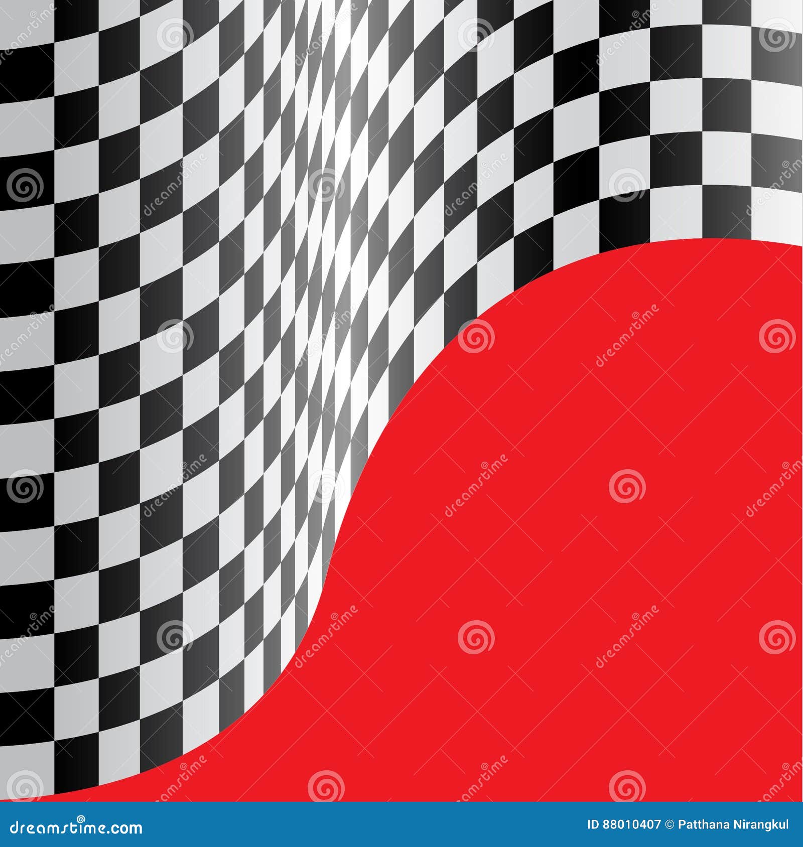 Checkered Flag Wave on Red Vector. Stock Vector - Illustration of game ...