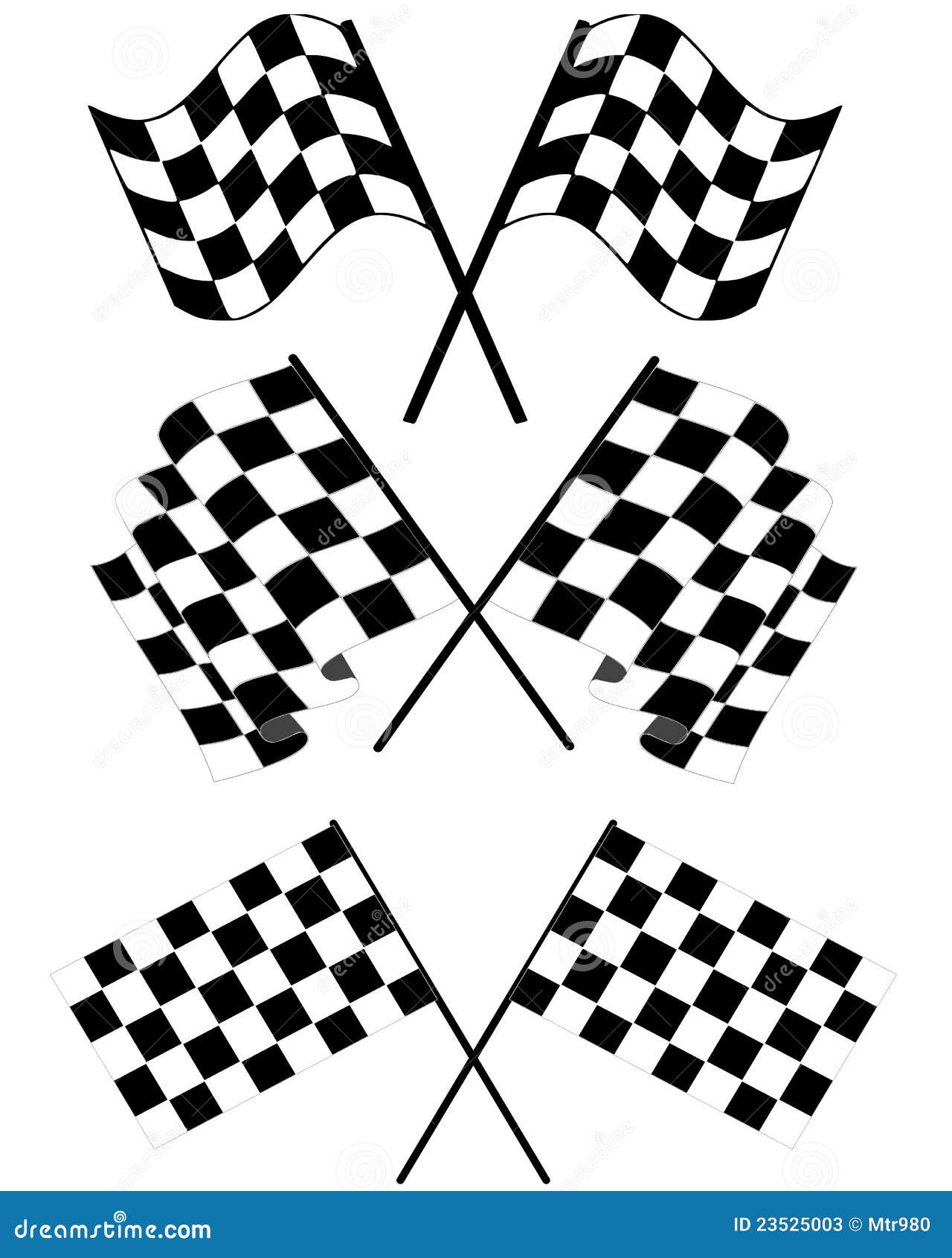 Checkered Flags Racing Symbol On White. Vector Illustration ...