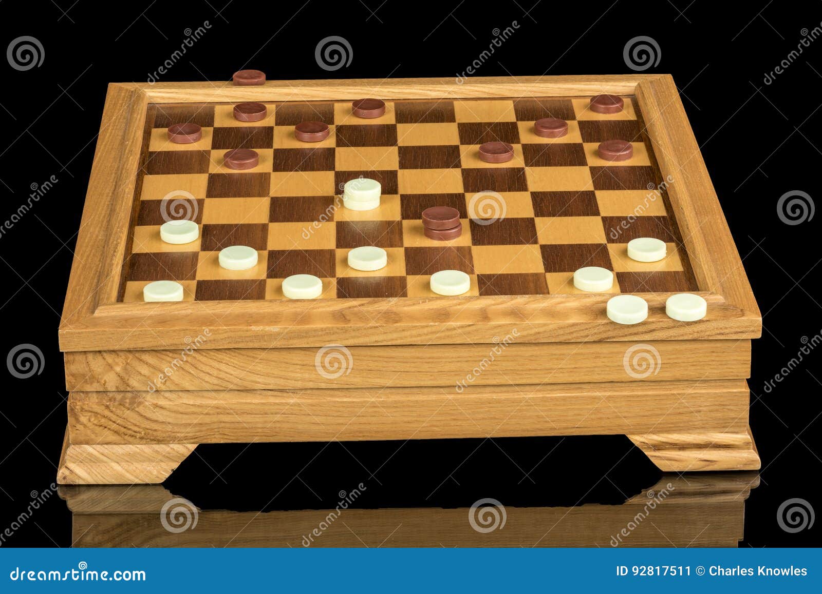 Checkered Game Board with Checkers on it Stock Image - Image of board ...
