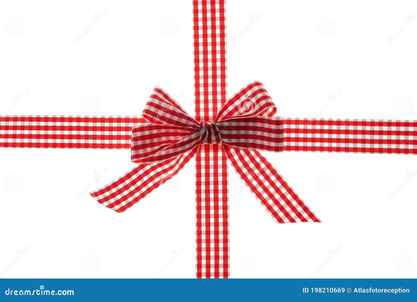Checkered Gift Bow Isolated on White Background Stock Image - Image of ...