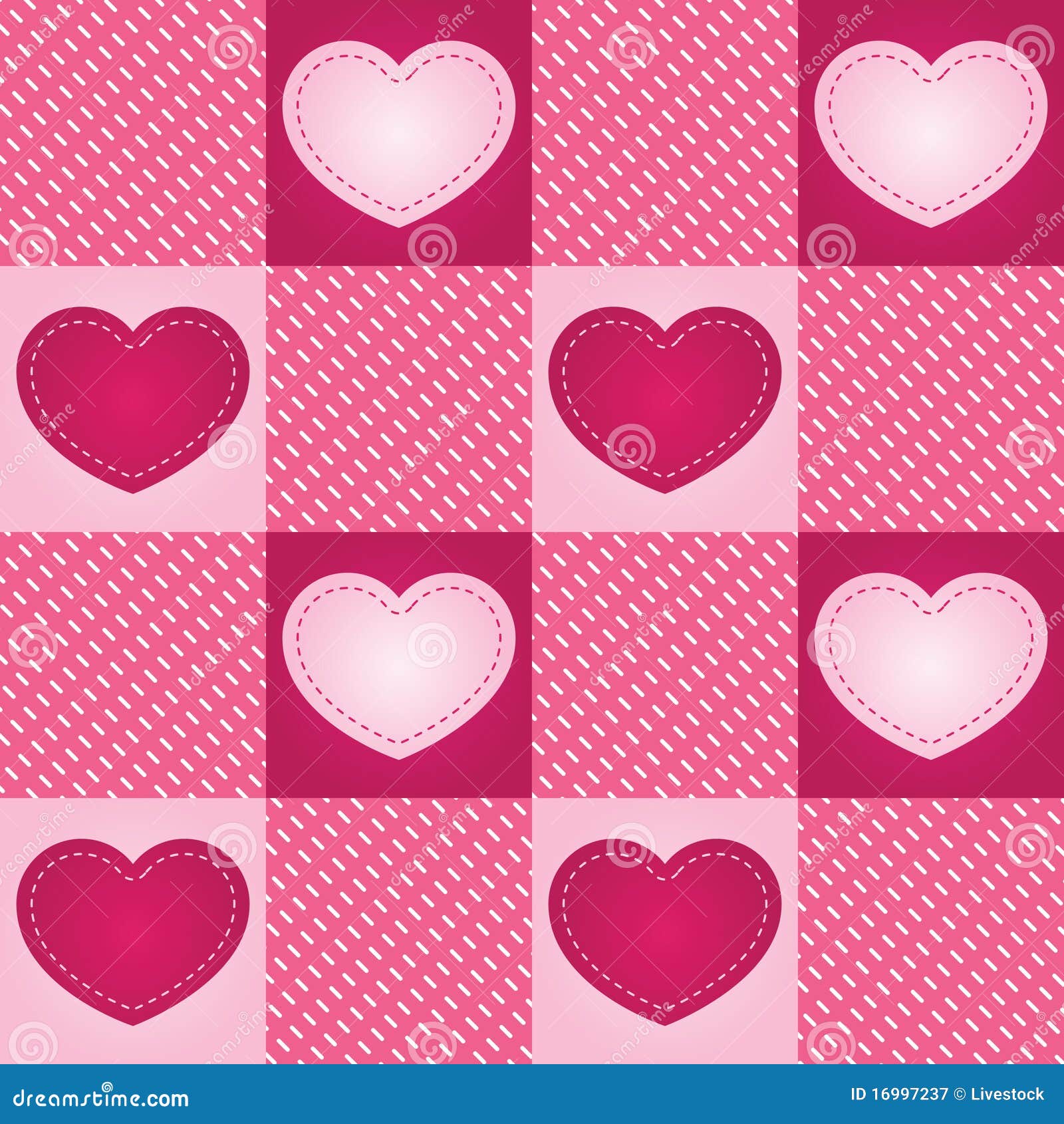 Checkered Heart Seamless Tile Stock Vector - Illustration of romantic ...