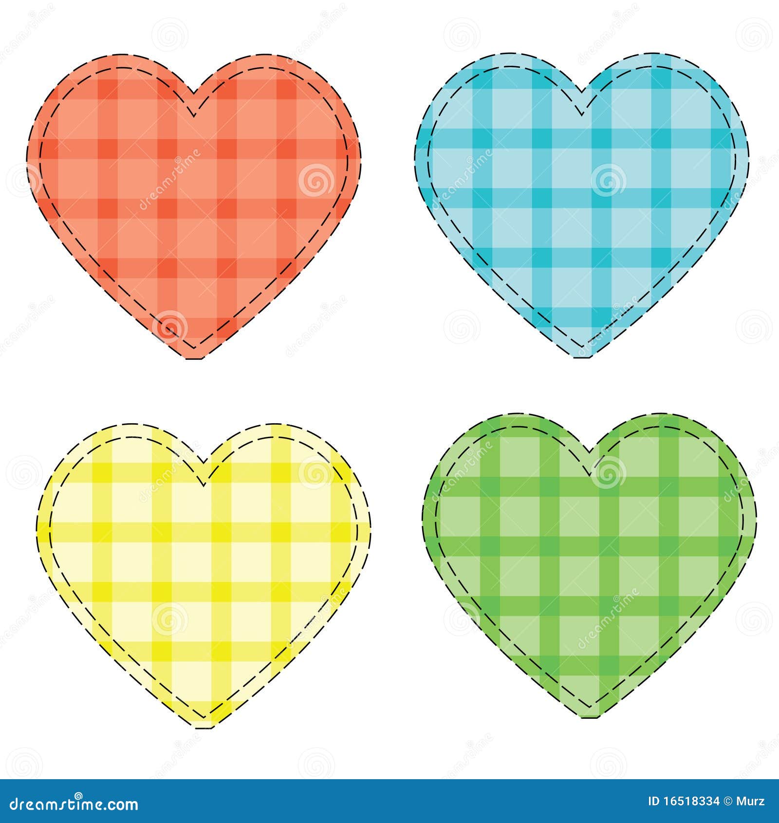 Checkered hearts stock vector. Illustration of cloth - 16518334