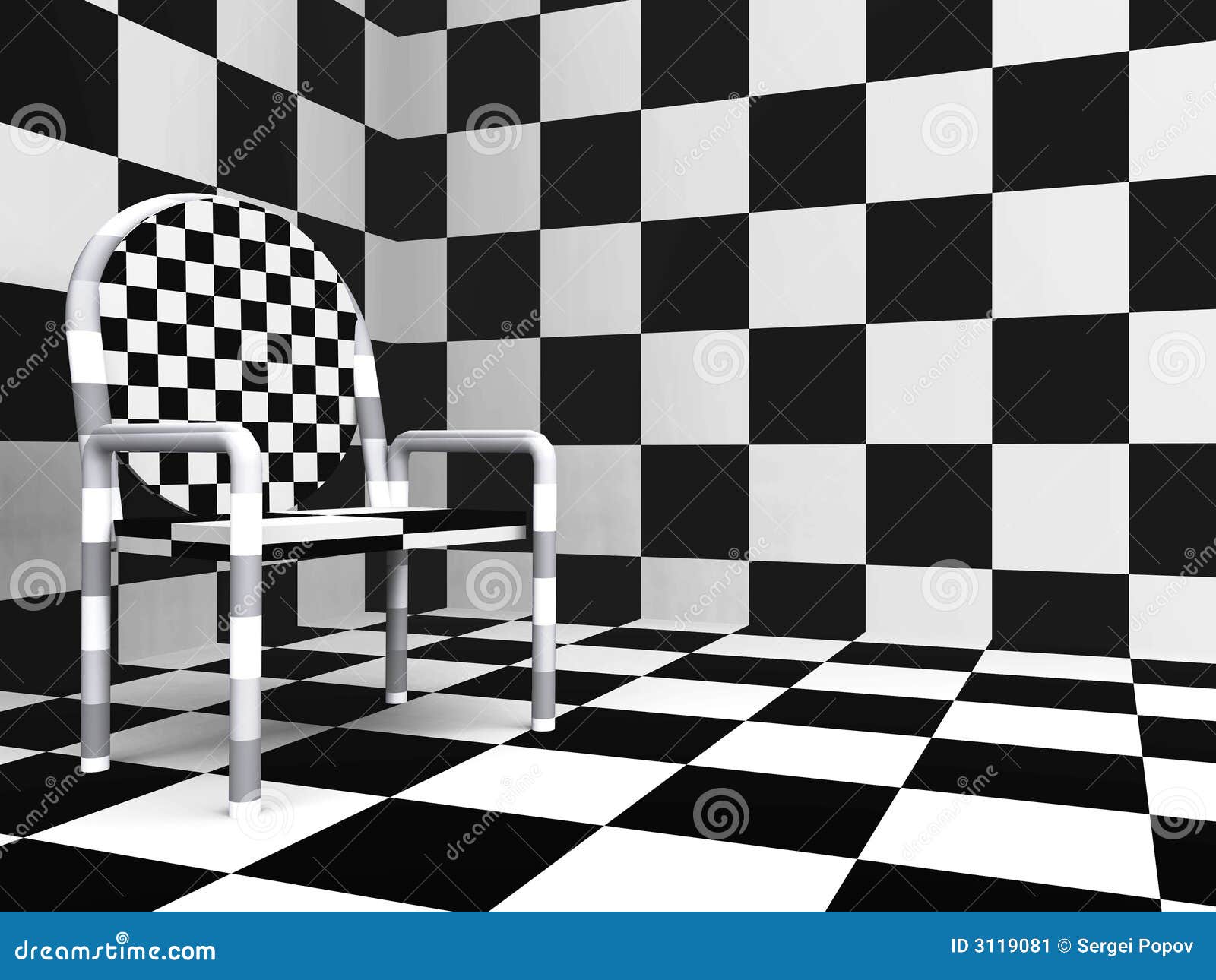 Checkered modern chair stock image. Image of color, chrome - 3119081