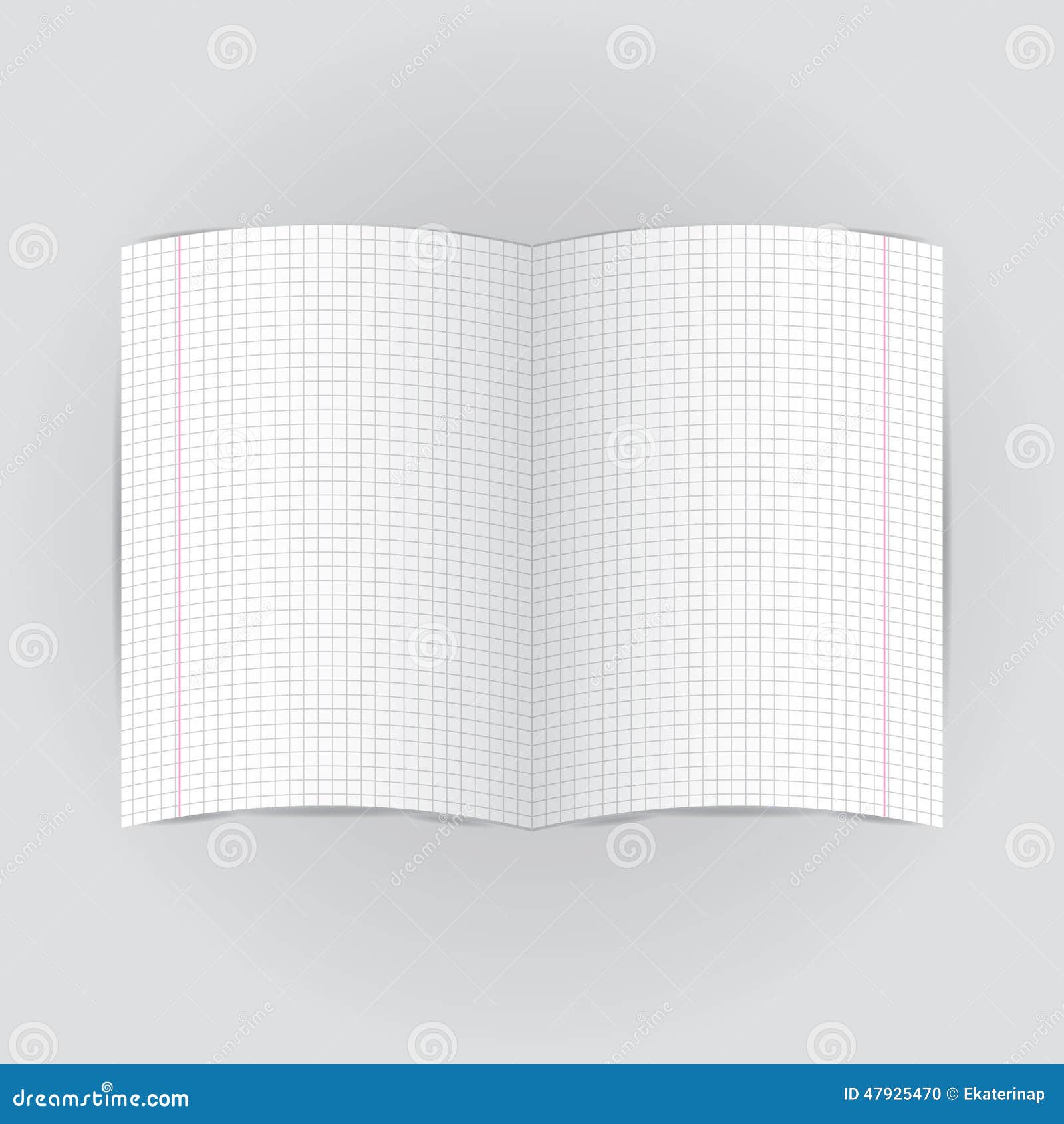 Checkered Notebook Paper On Blue Background. Vector | CartoonDealer.com ...