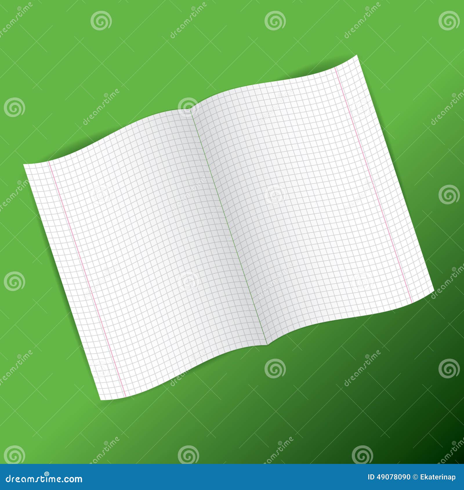 Checkered Notebook Paper On Blue Background. Vector | CartoonDealer.com ...