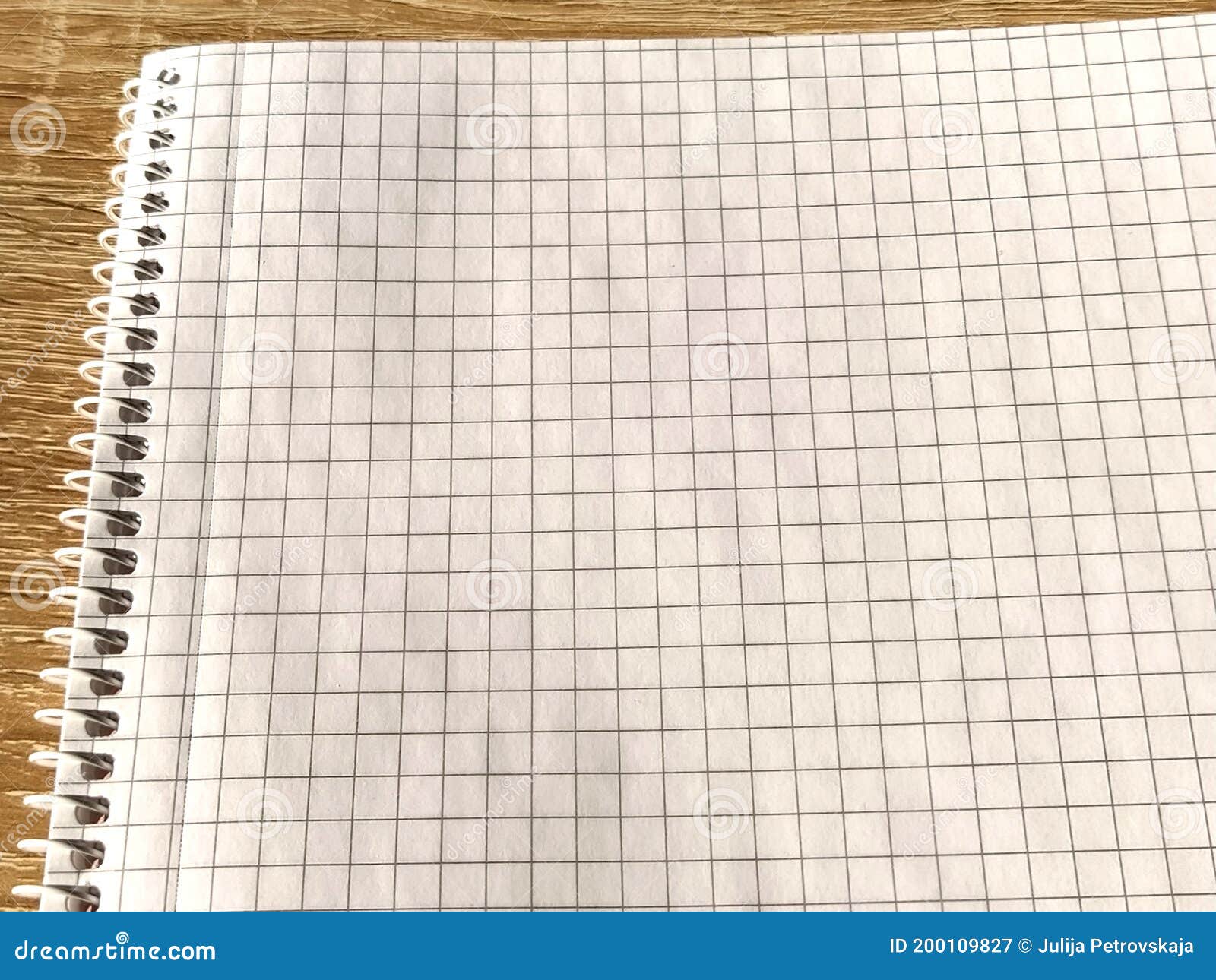 Checkered Notebook with Spiral. an Open Notepad for Notes. Soft Focus ...