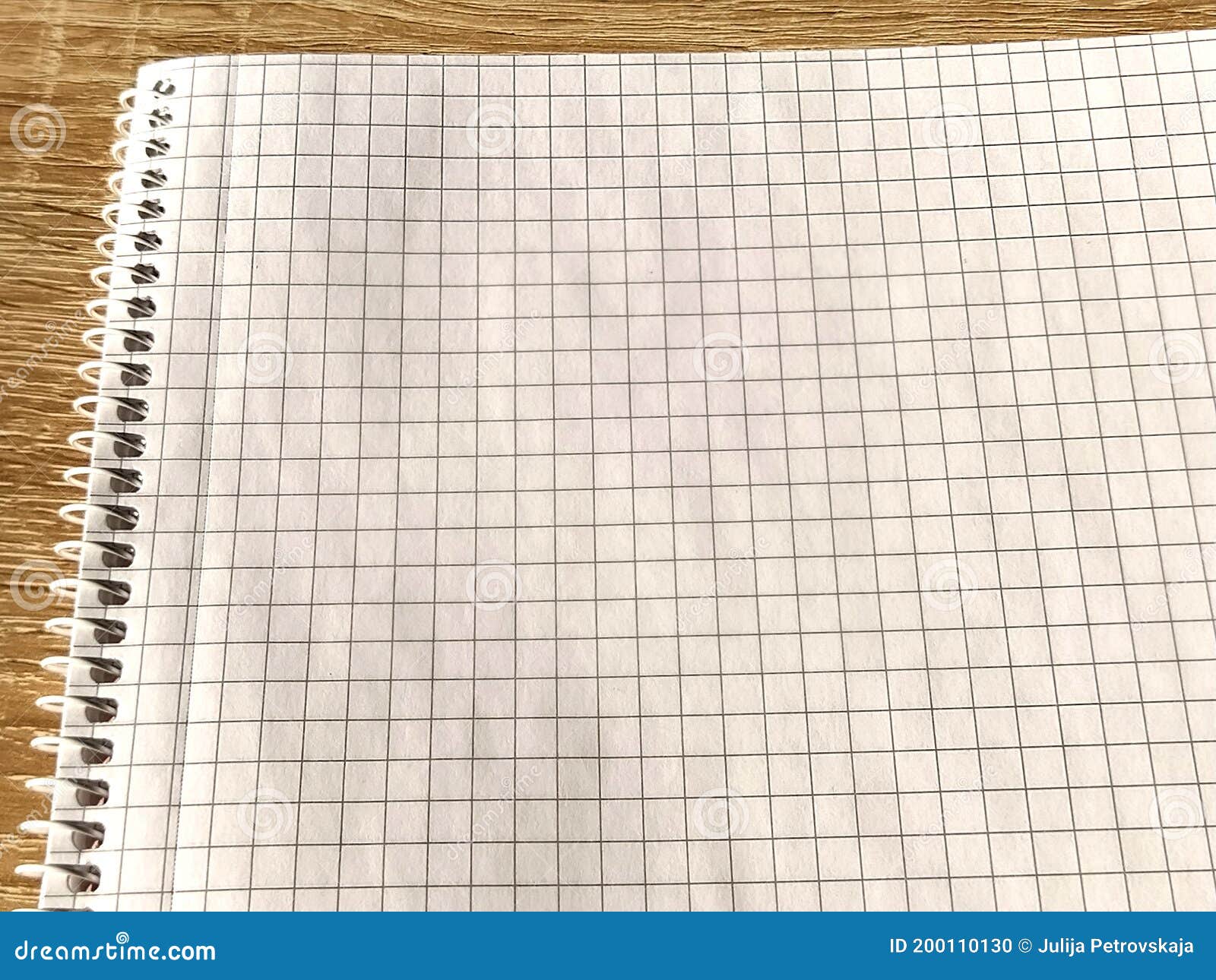 Checkered Notebook with Spiral. an Open Notepad for Notes. Soft Focus ...