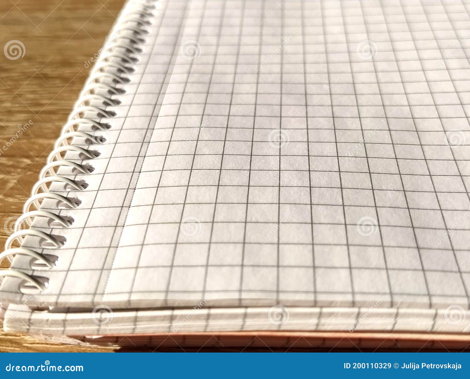 Checkered Notebook with Spiral. an Open Notepad for Notes. Soft Focus ...
