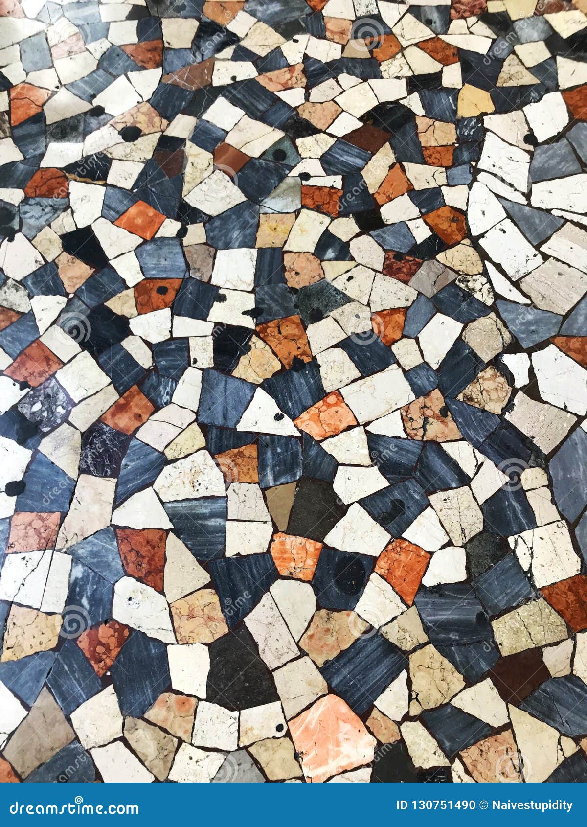 Checkered Patchwork Floor As Pavement in Rome, Italy. Stock Photo ...
