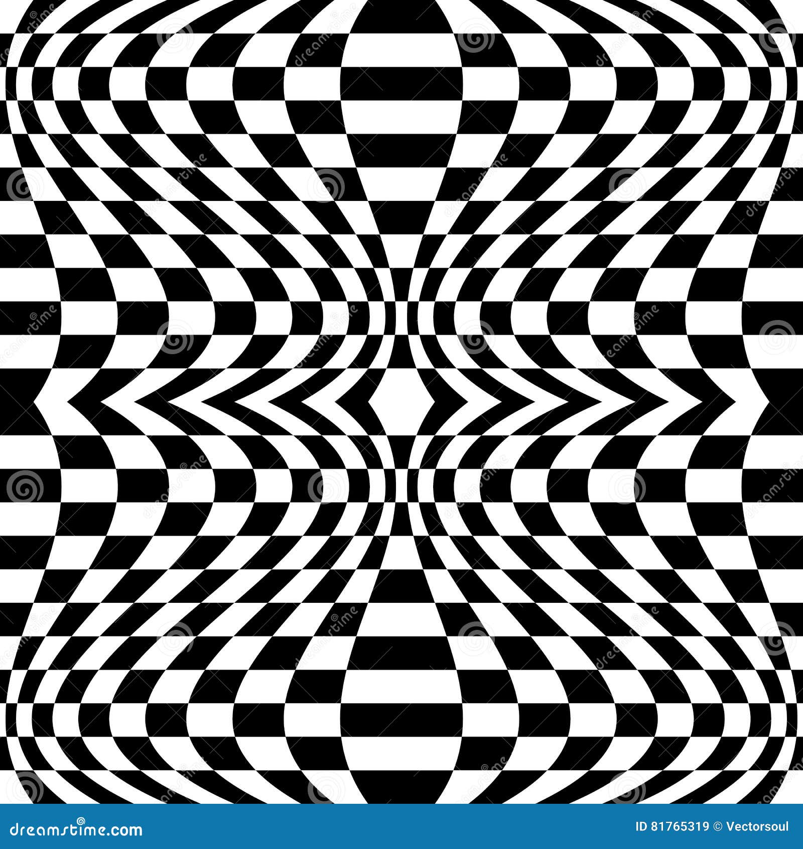 Checkered Pattern with Distortion Effect Stock Vector - Illustration of ...