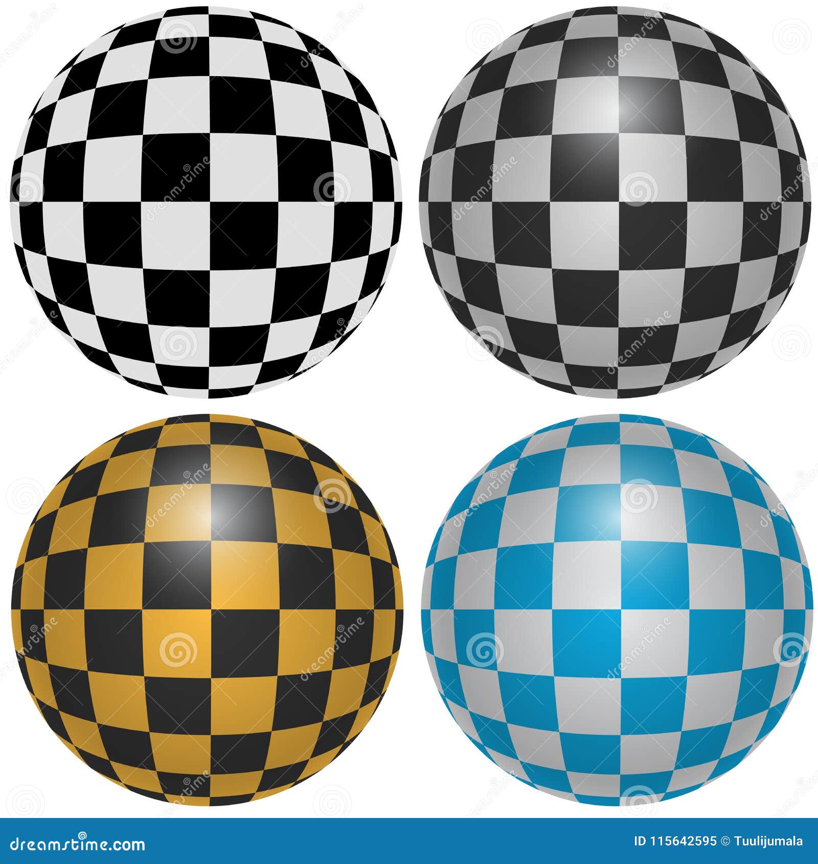 Checkered Pattern Spheres Design Elements Stock Vector - Illustration ...