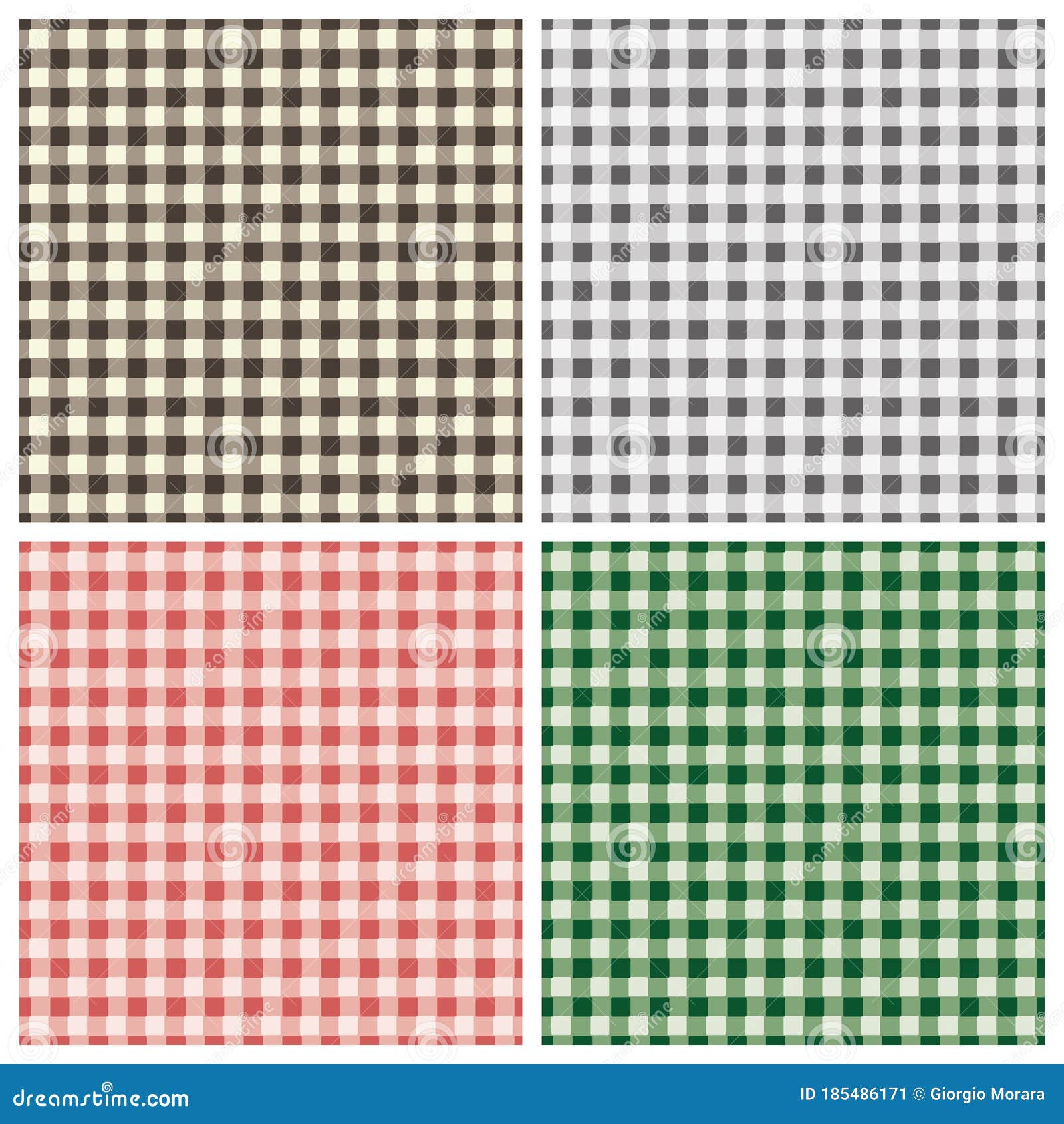 Checkered Patterns in Four Colors - Vector Illustrations Stock Vector ...