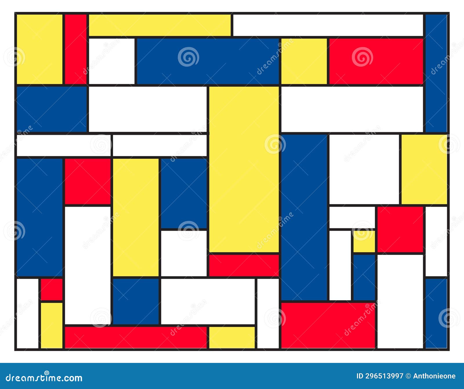 Checkered Piet Mondrian Style Emulation Isolated Vector Illustration ...