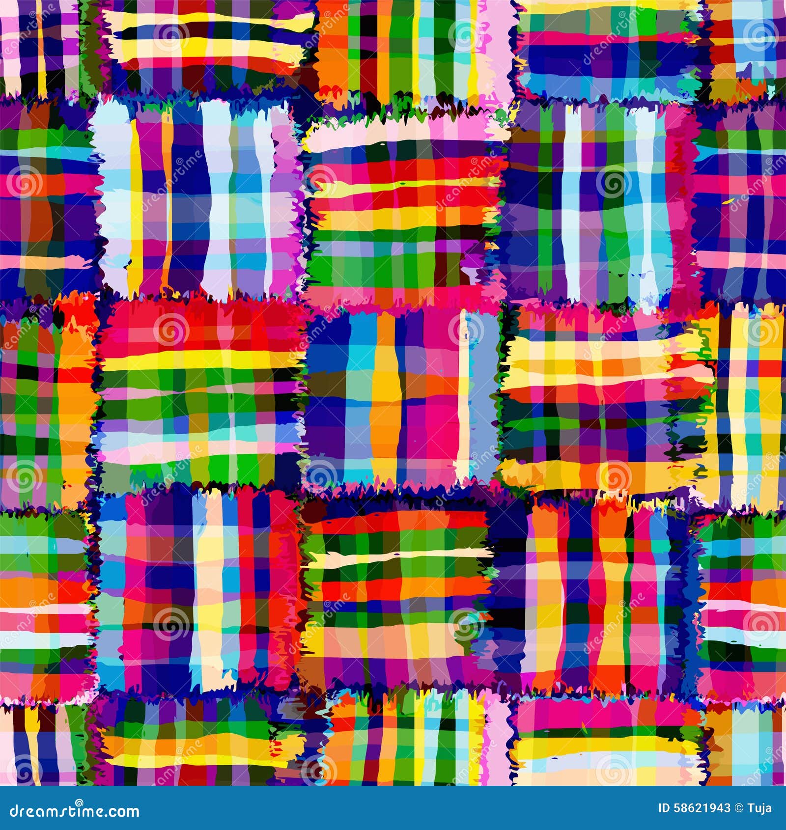 Checkered,quilt Rainbow Seamless Pattern Stock Illustration ...