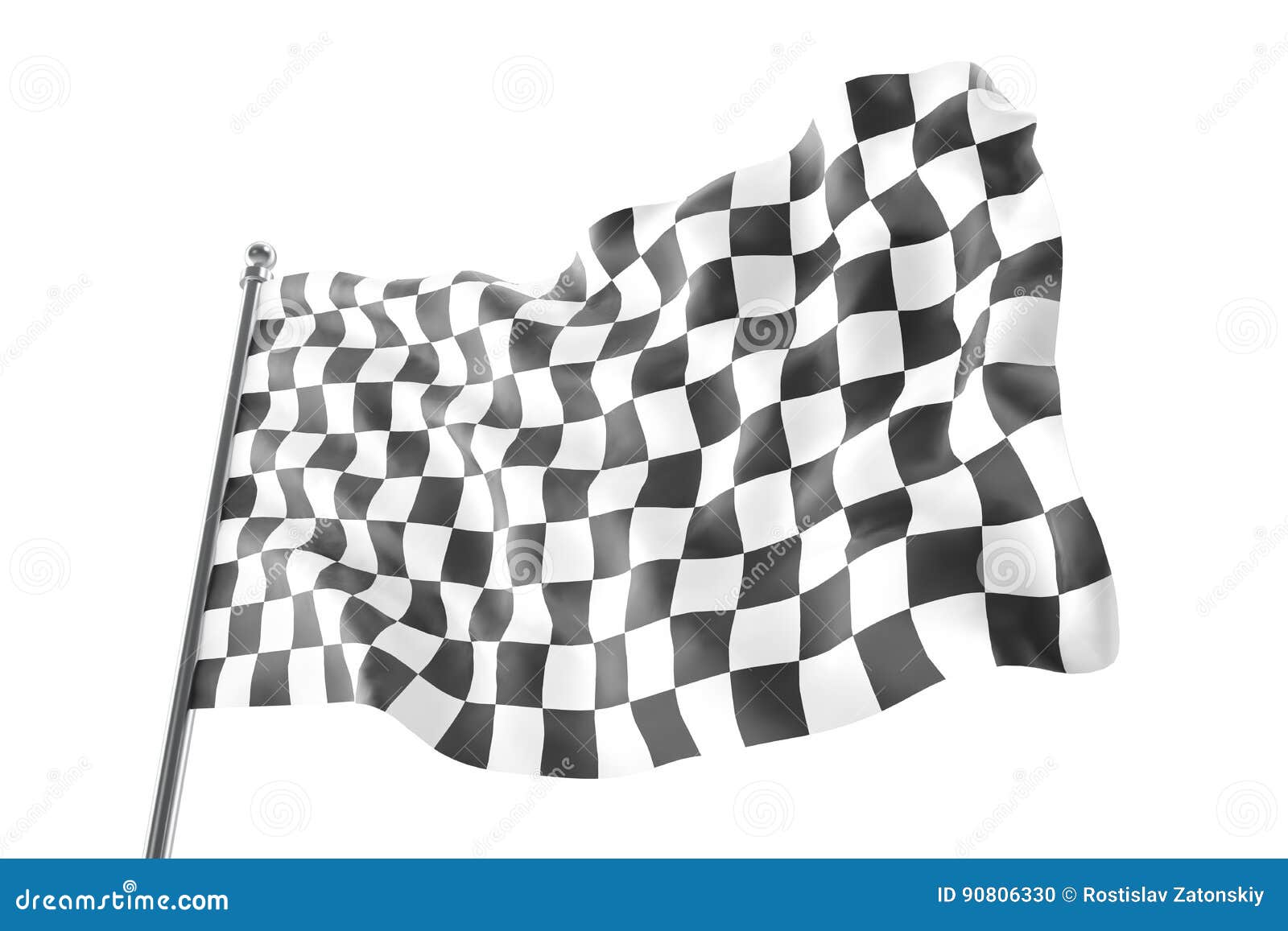 Checkered Race Flag. Finishing Checkered Flag, 3d Rendering Isolated on ...