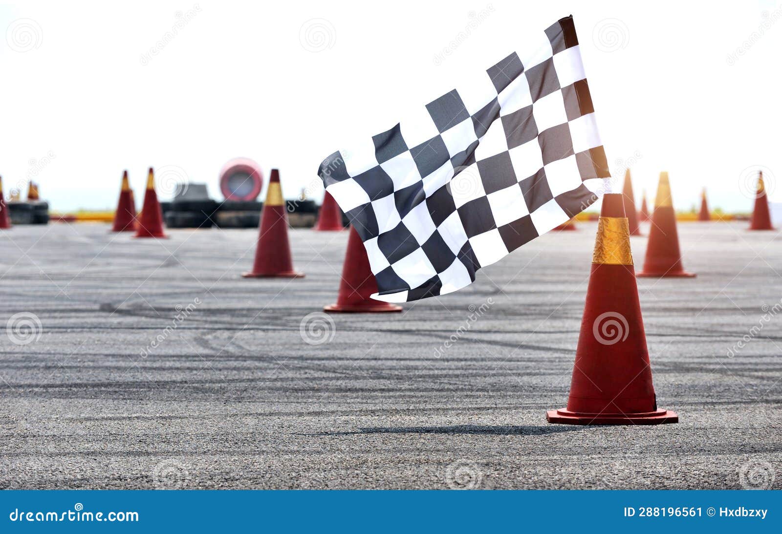 Checkered Race Flag Standing Stock Image - Image of speed, line: 288196561