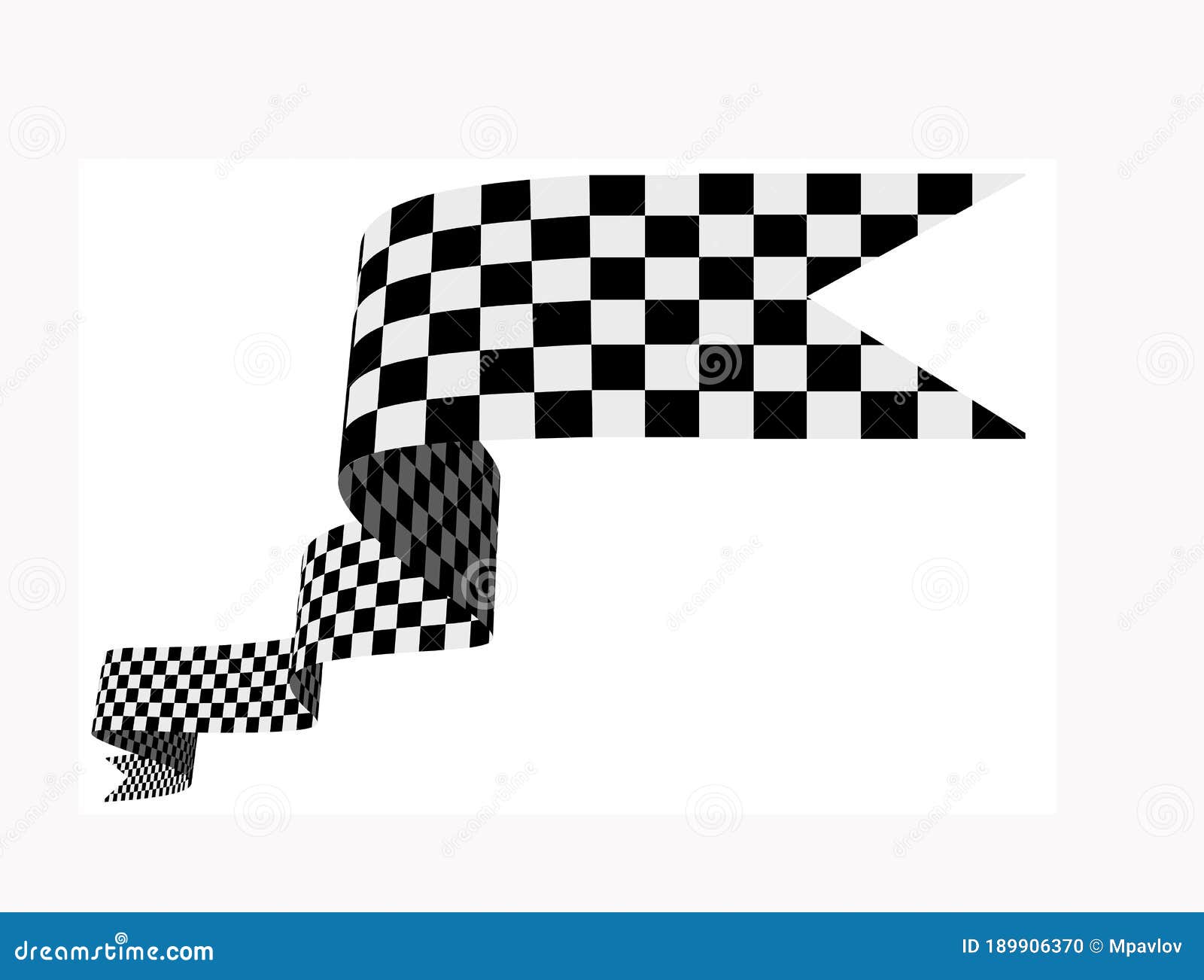 Checkered Racing Flag, Ribbon. Vector Illustration on White Stock ...