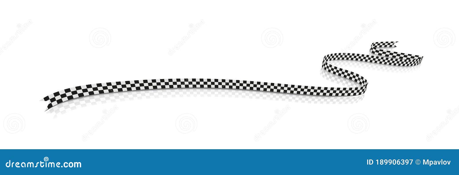 Checkered Racing Flag, Ribbon. Vector Illustration on White Stock ...