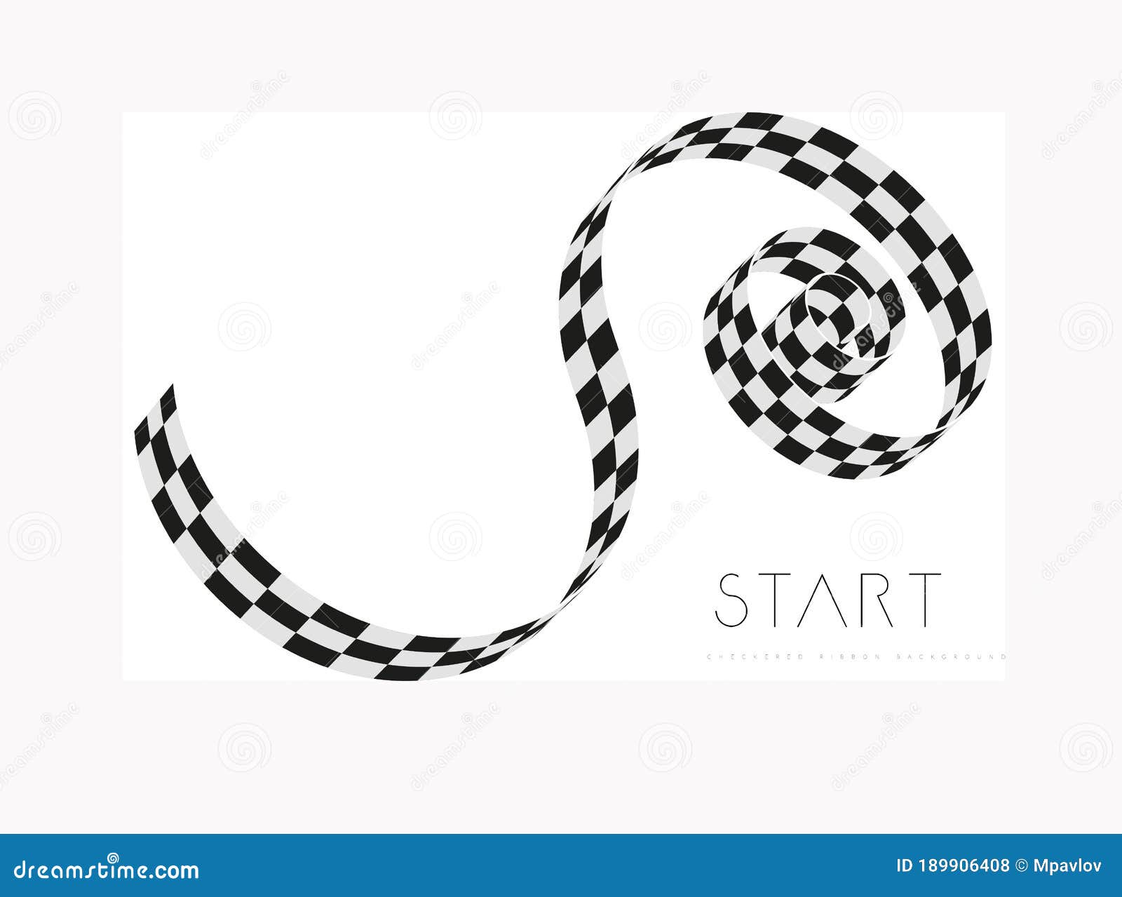 Checkered Racing Flag, Ribbon. Vector Illustration on White Stock ...