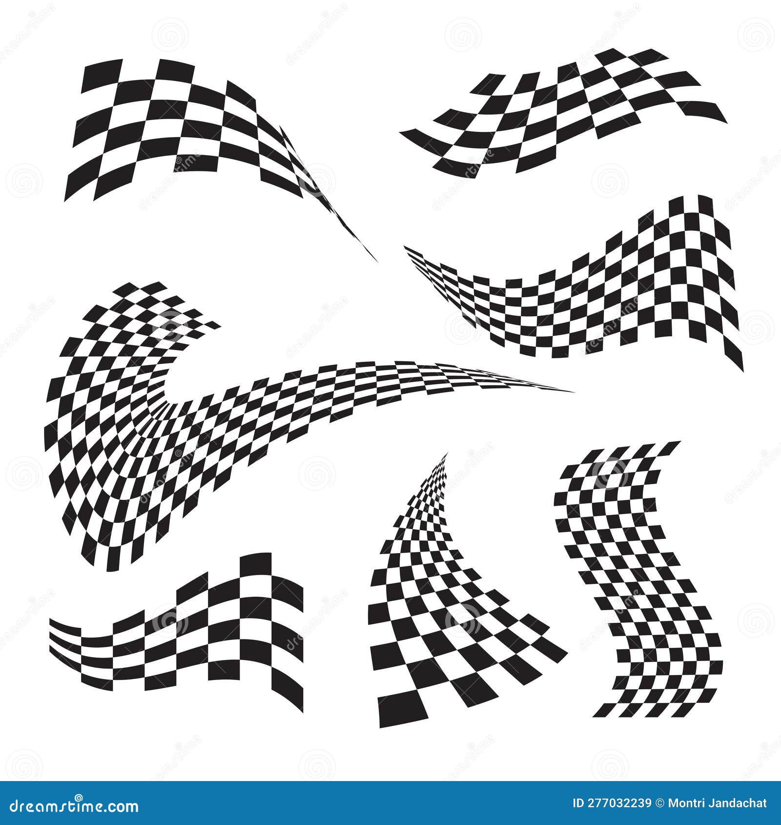 Checkered Racing Flag Vector Illustration Isolated on White Background ...