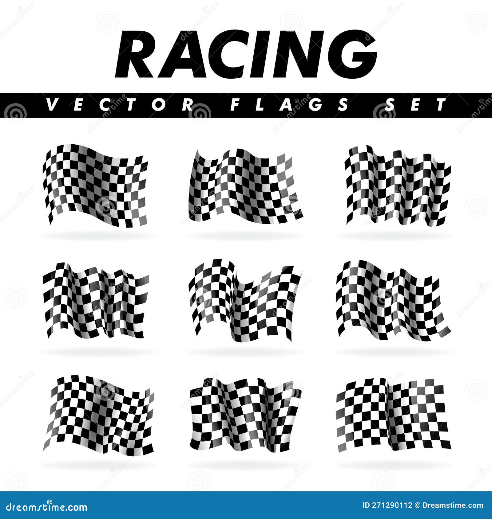 Checkered Racing Flags Set. Modern Illustration Stock Vector ...