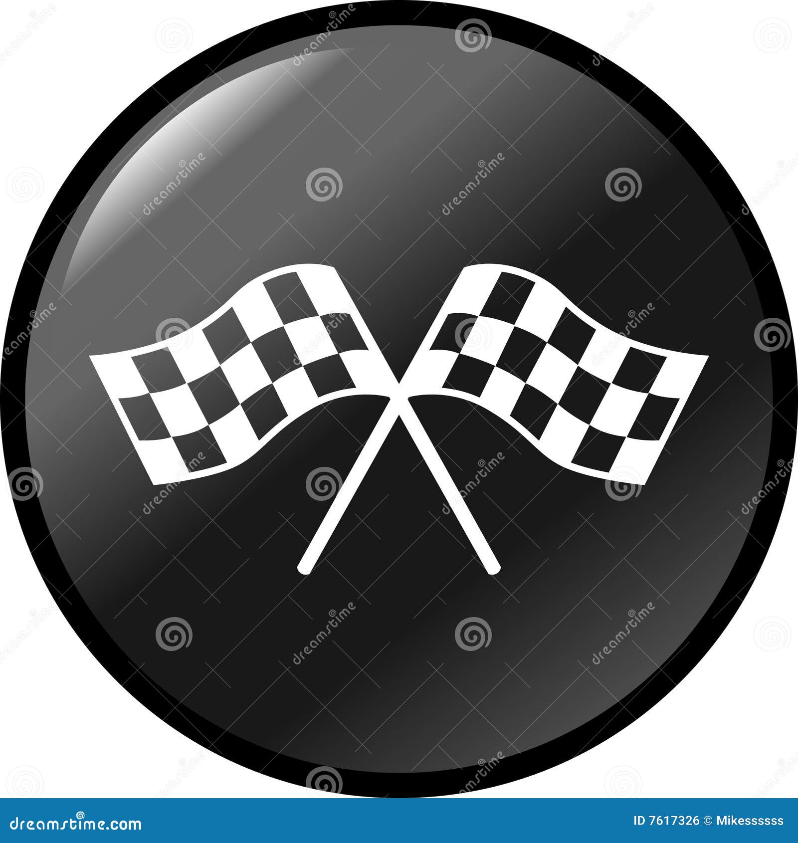 Checkered Racing Flags Vector Button Stock Vector - Illustration of ...