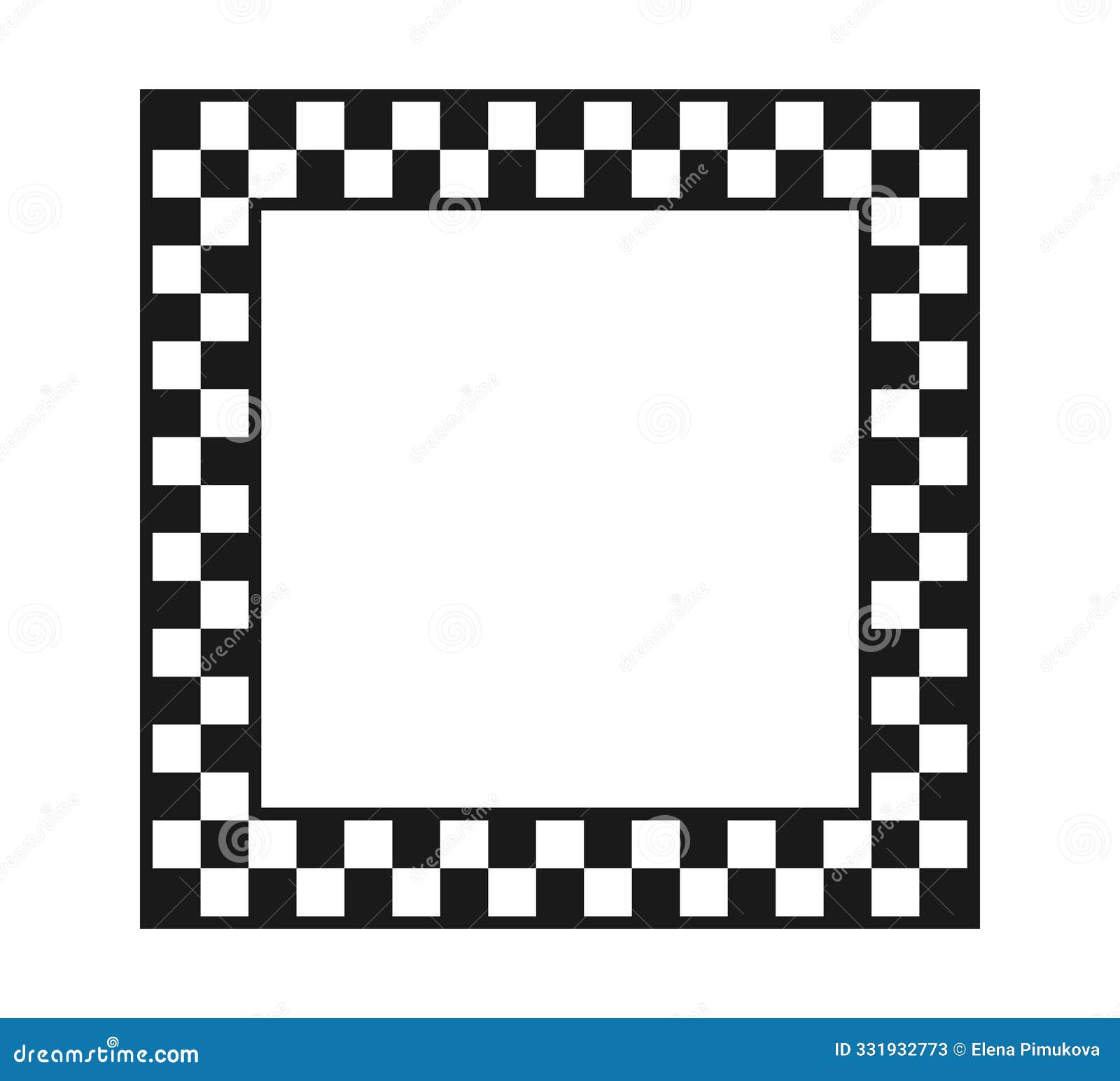 Checkered Rectangle Frame. Square Race Checker Flag Pattern ...