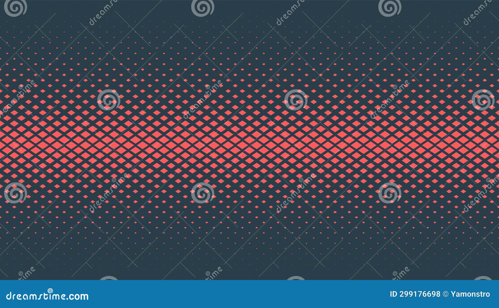 Rhombus Half Tone Pattern Vector Horizontal Border Red Blue Abstract ...