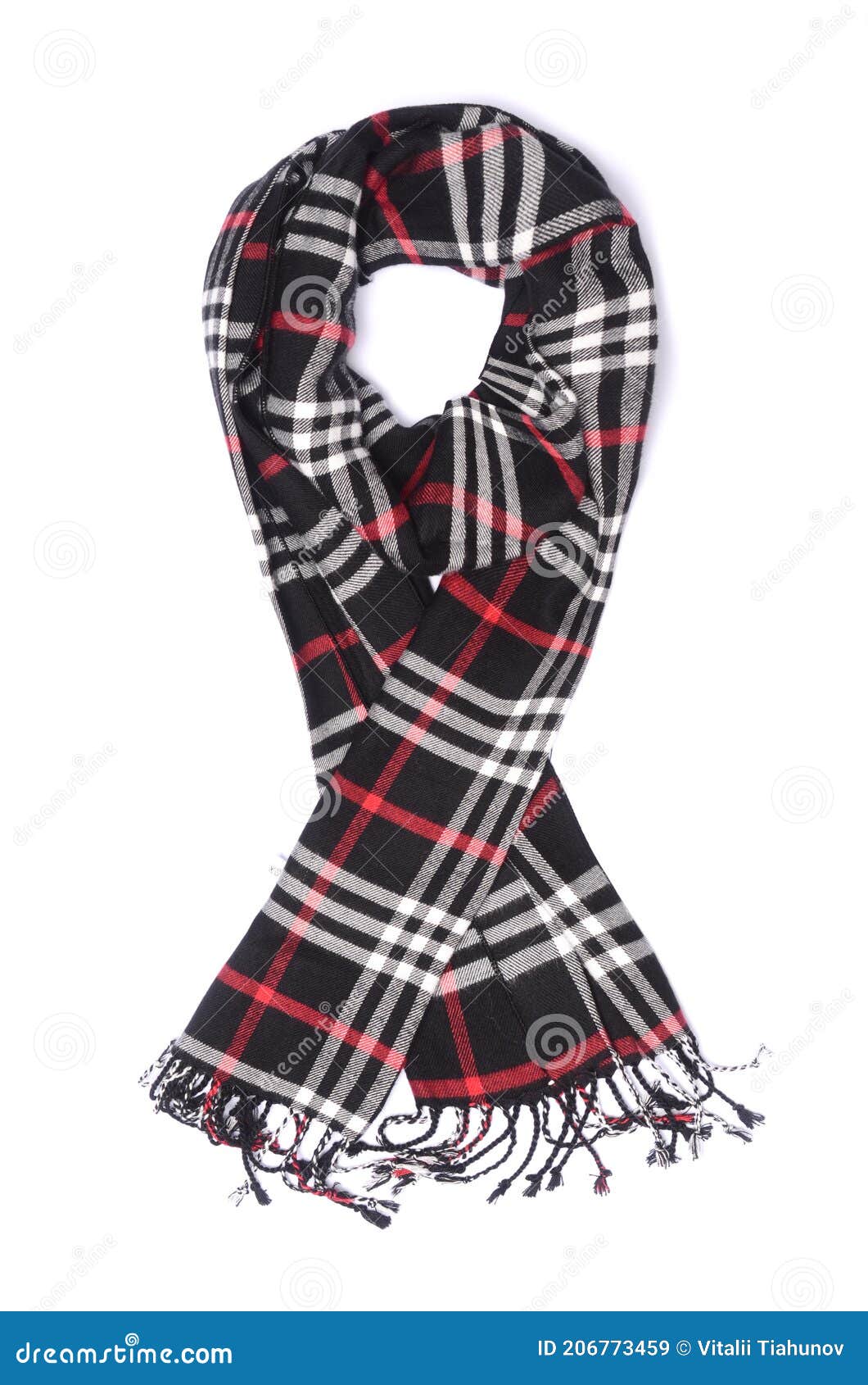 Checkered Scarf Isolated on White Stock Image - Image of clothing ...