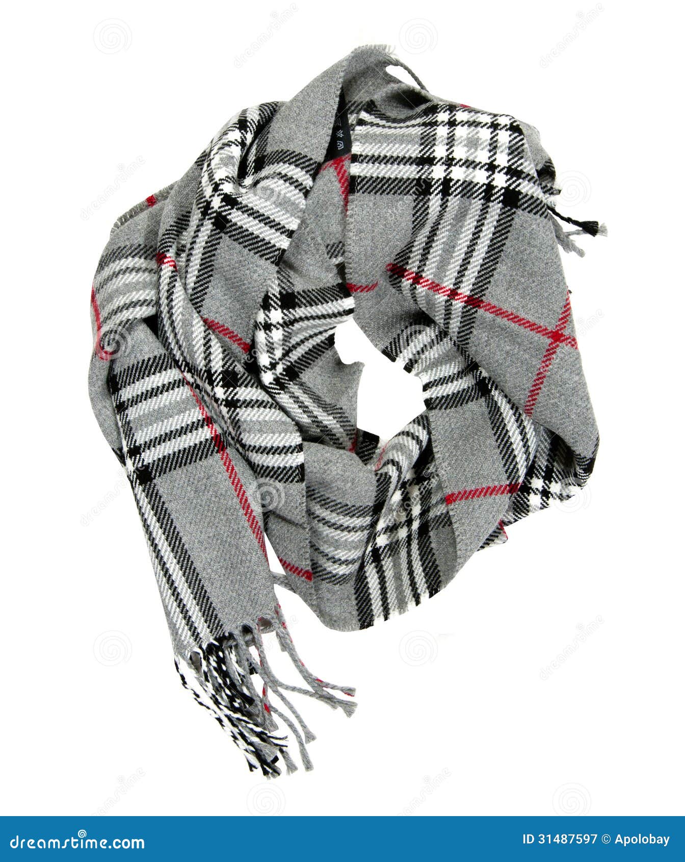 Checkered Scarf Isolated on a White Background Stock Image - Image of ...