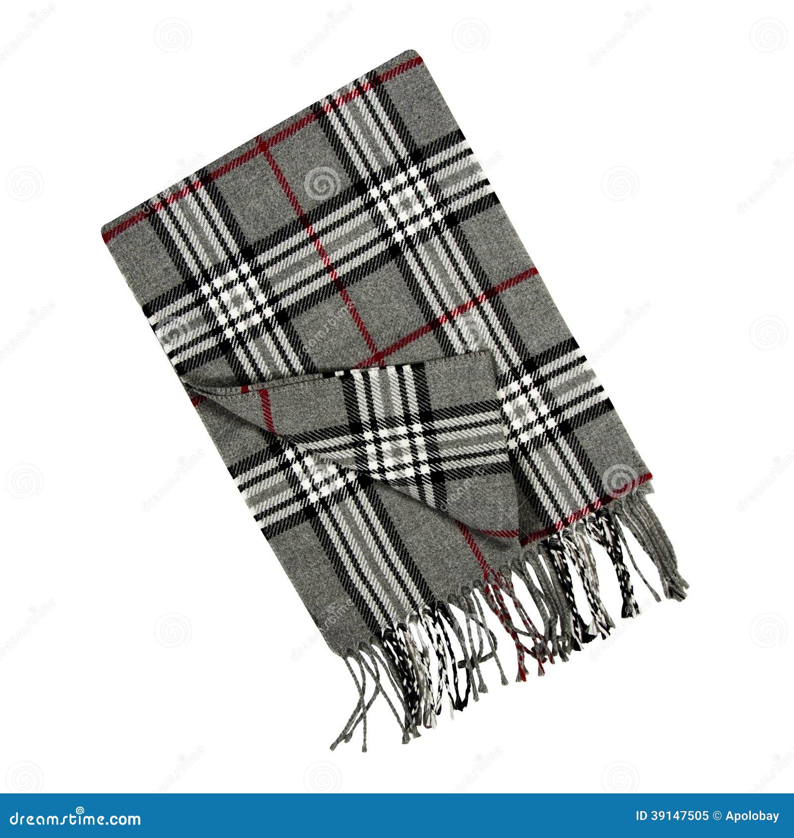 Checkered Scarf Isolated on a White Stock Image - Image of fabric, cold ...