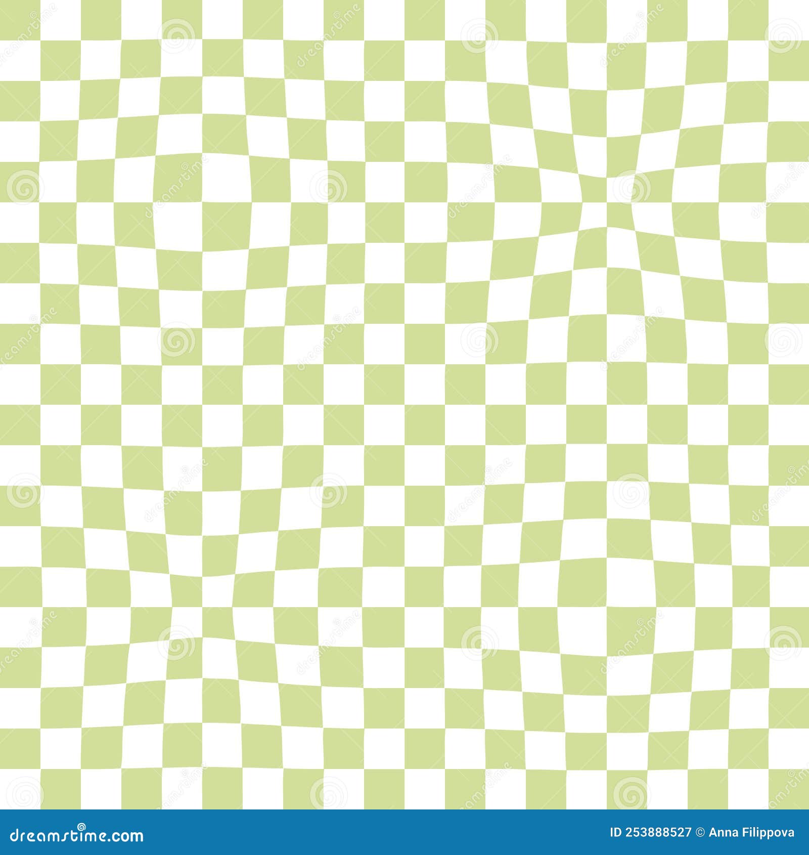 Checkered Seamless Background with Distorted Squares. Trippy Grid Retro ...