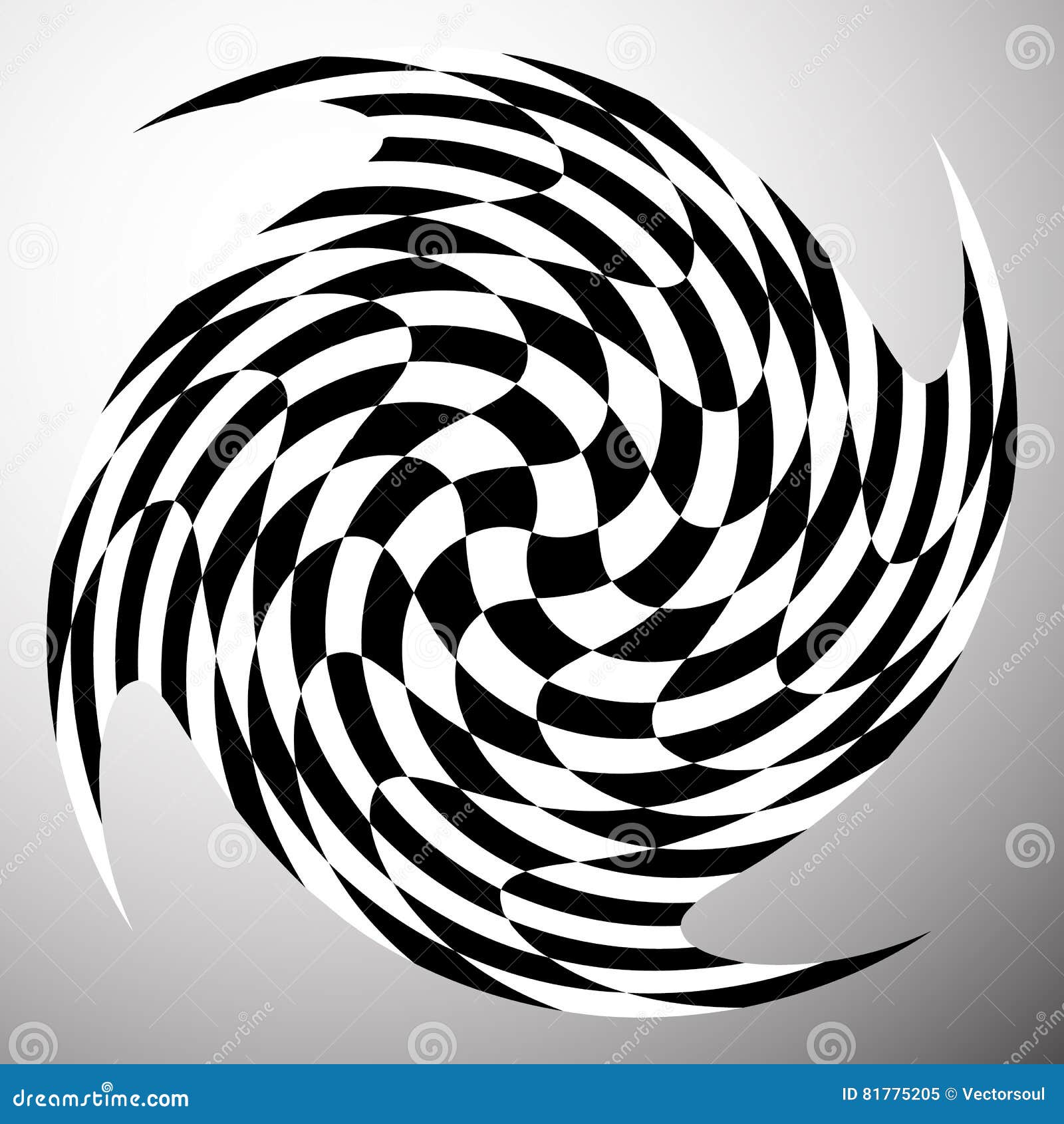 Checkered Shape with Spirally Vortex Effect Stock Vector - Illustration ...