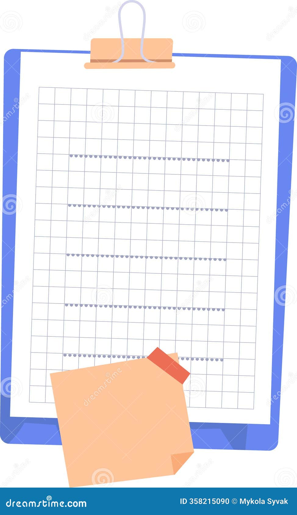 Checkered Sheet on Tablet stock illustration. Illustration of factory ...