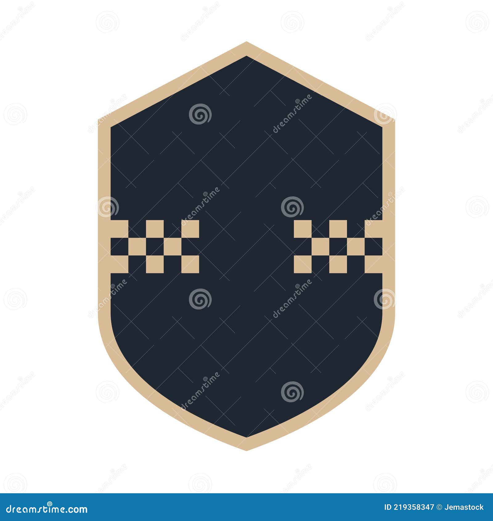 Checkered in shield stock vector. Illustration of silhouette - 219358347