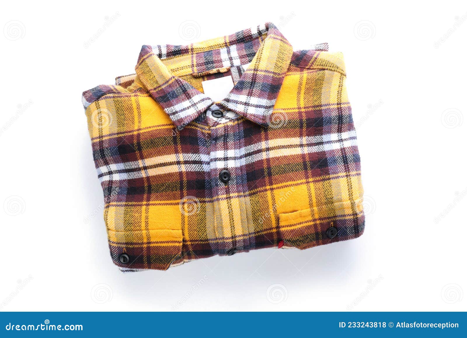 Checkered Shirt Isolated on White Background, Top View Stock Photo ...