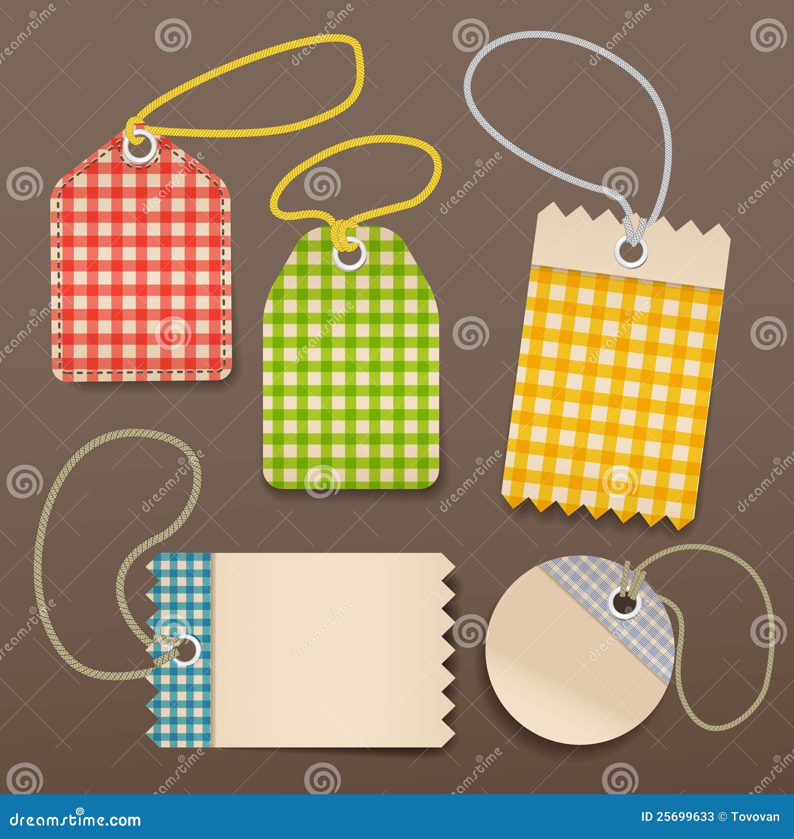 Checkered shopping tags stock vector. Illustration of design - 25699633
