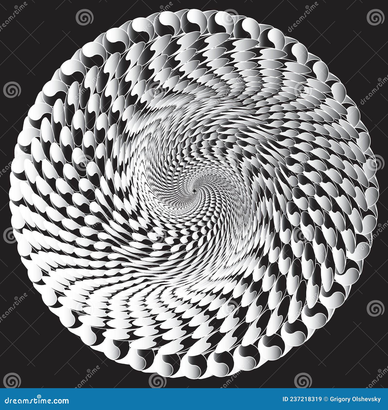 Checkered Spiral Design Element. Vector Image Stock Vector ...