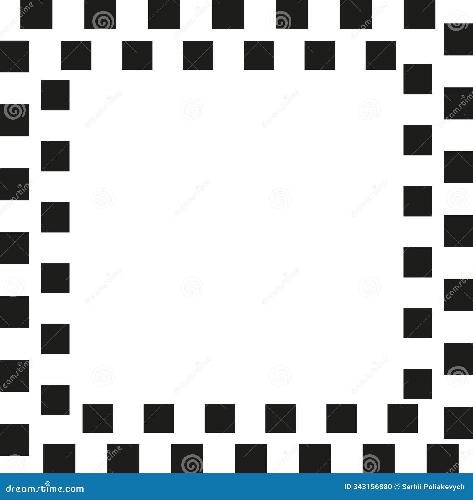 Checkered Square Frame. Black and White Corner. Geometric Border ...