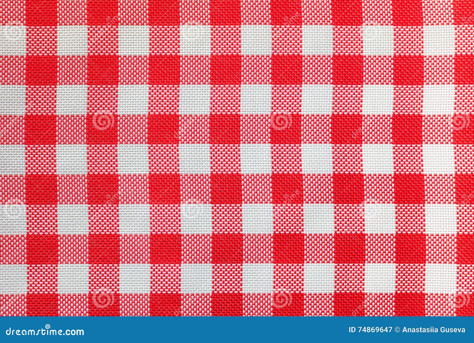 Checkered Tablecloth for the Table in Red and White Cells. Stock Image ...